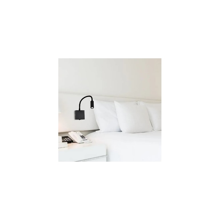 Arandela Evy Preta Articulável Cabeceira Led 3w 3000k Nissilight - Normatel