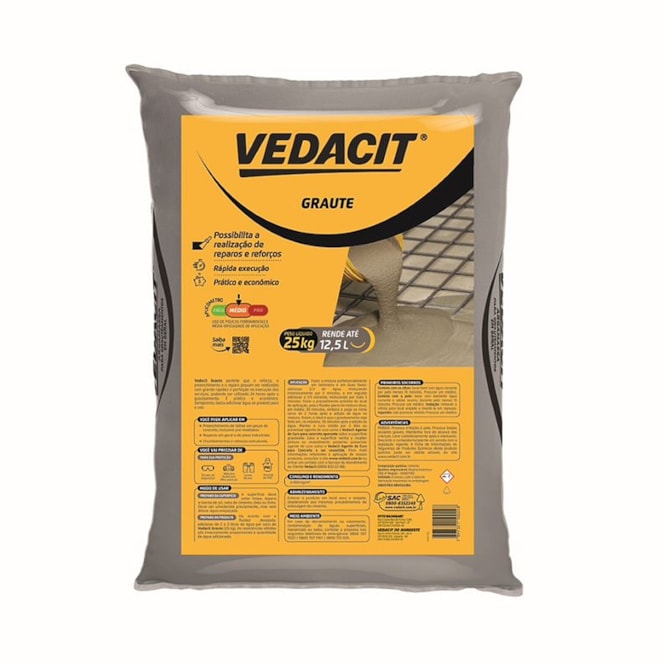 Argamassa Grauth SG Saco 25kg Vedacit - Normatel
