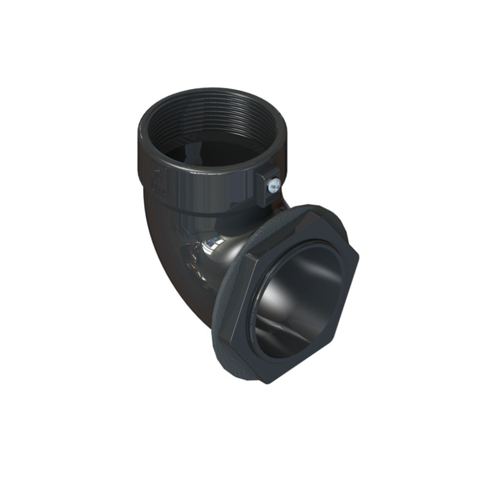 Curva Box 2" Pvc Com Vedação e Flange Preto Taf - Normatel