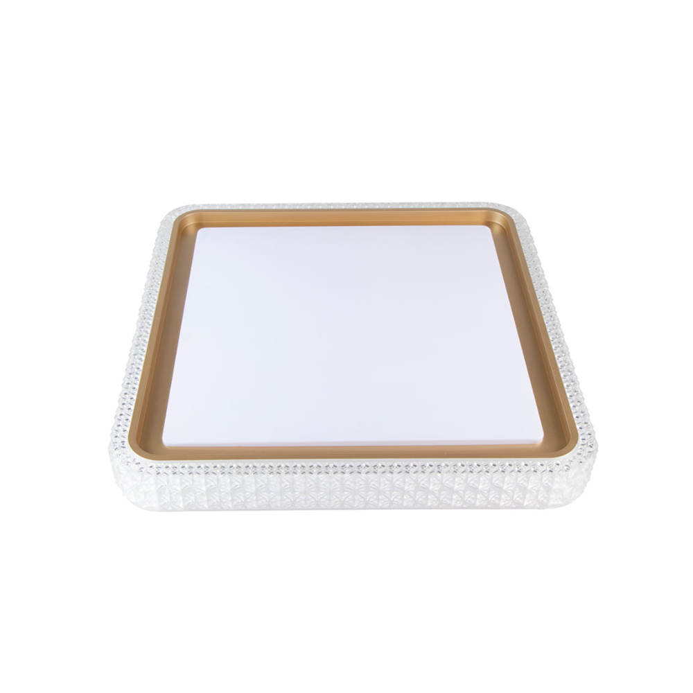 Plafon Led Kenle Quadrado 50cm 36w 3 em 1 Com Controle Dourado ...