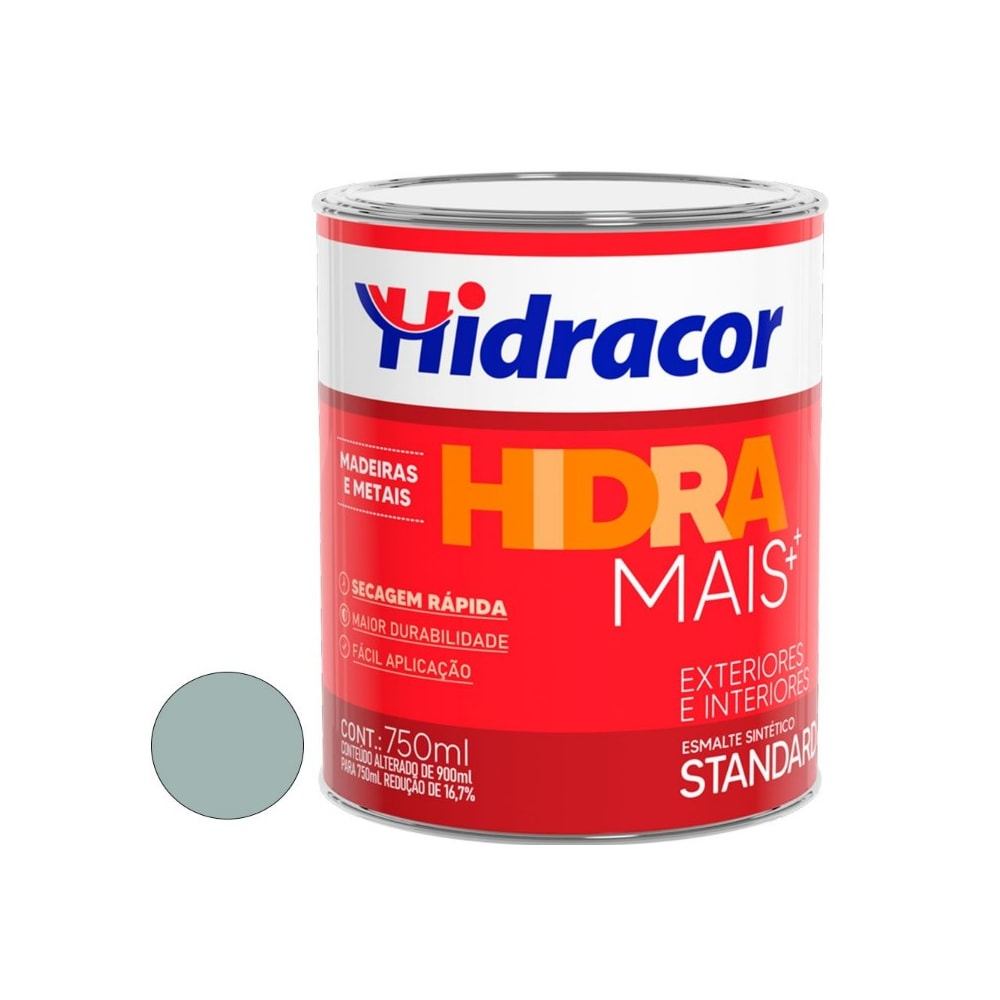Tinta Hidra Mais Esmalte Sintético 750ML Cinza Platina Hidracor - Normatel