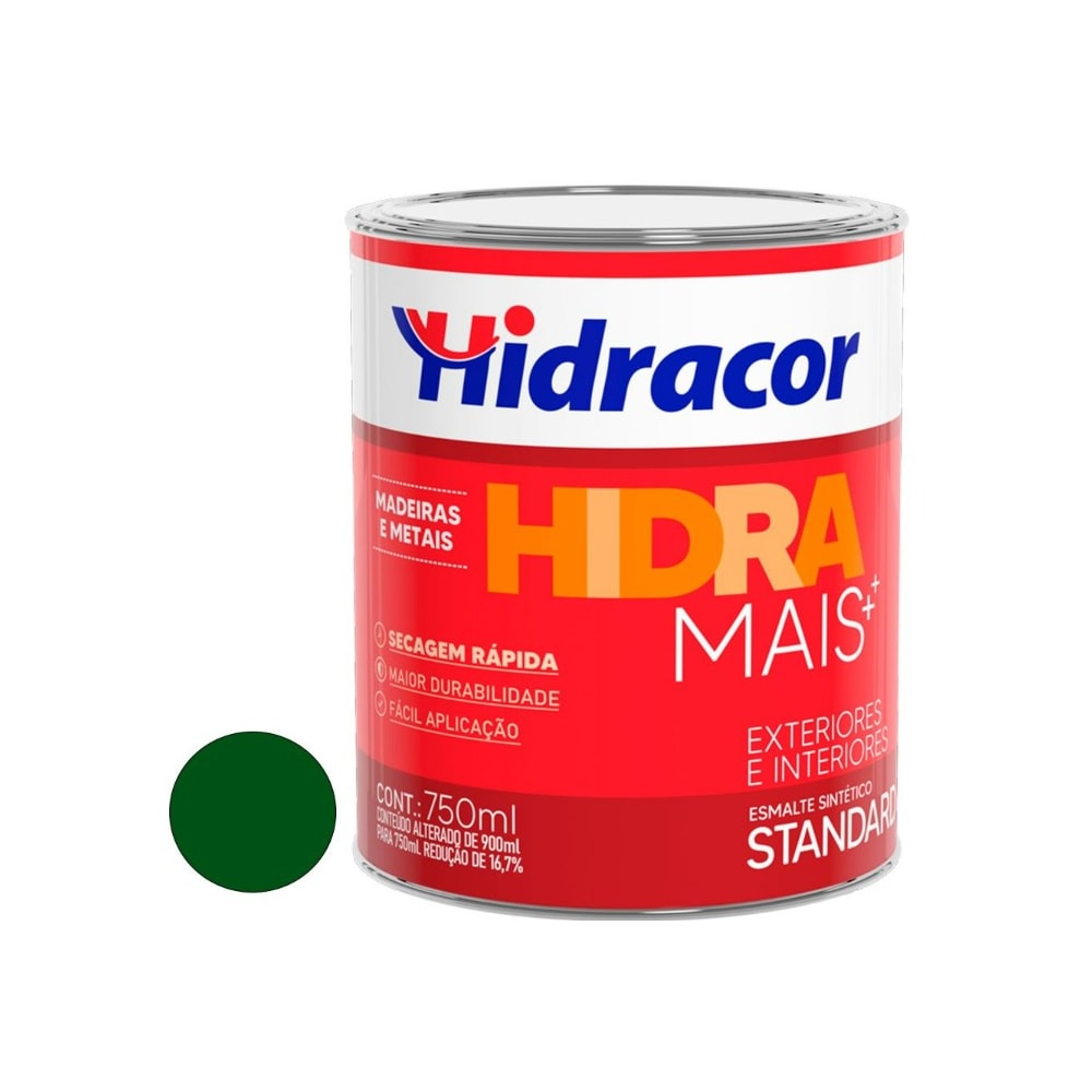 Tinta Hidra Mais Esmalte Sintético 750ML Verde Folha Hidracor - Normatel